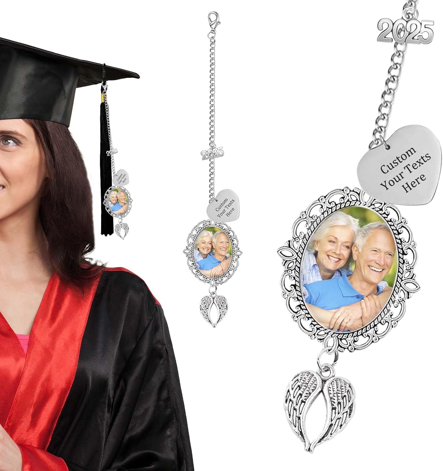 Amazon.com: Custom Memorial Graduation Tassel Photo Charm Personalized ...