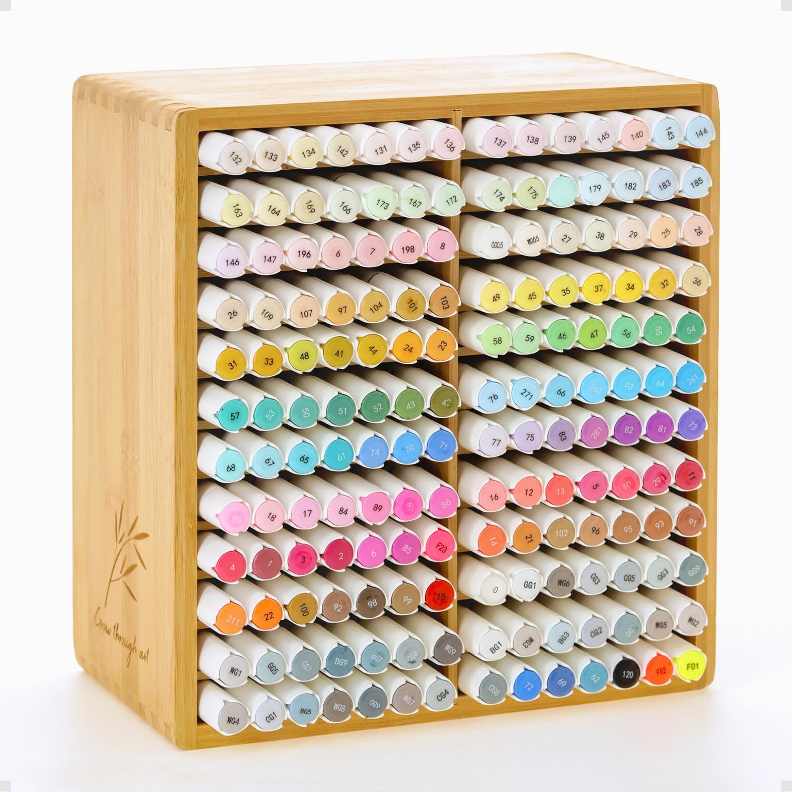 Amazon.com : TIKSPCAE Marker Organizer for 168 Markers,Bamboo Wooden ...