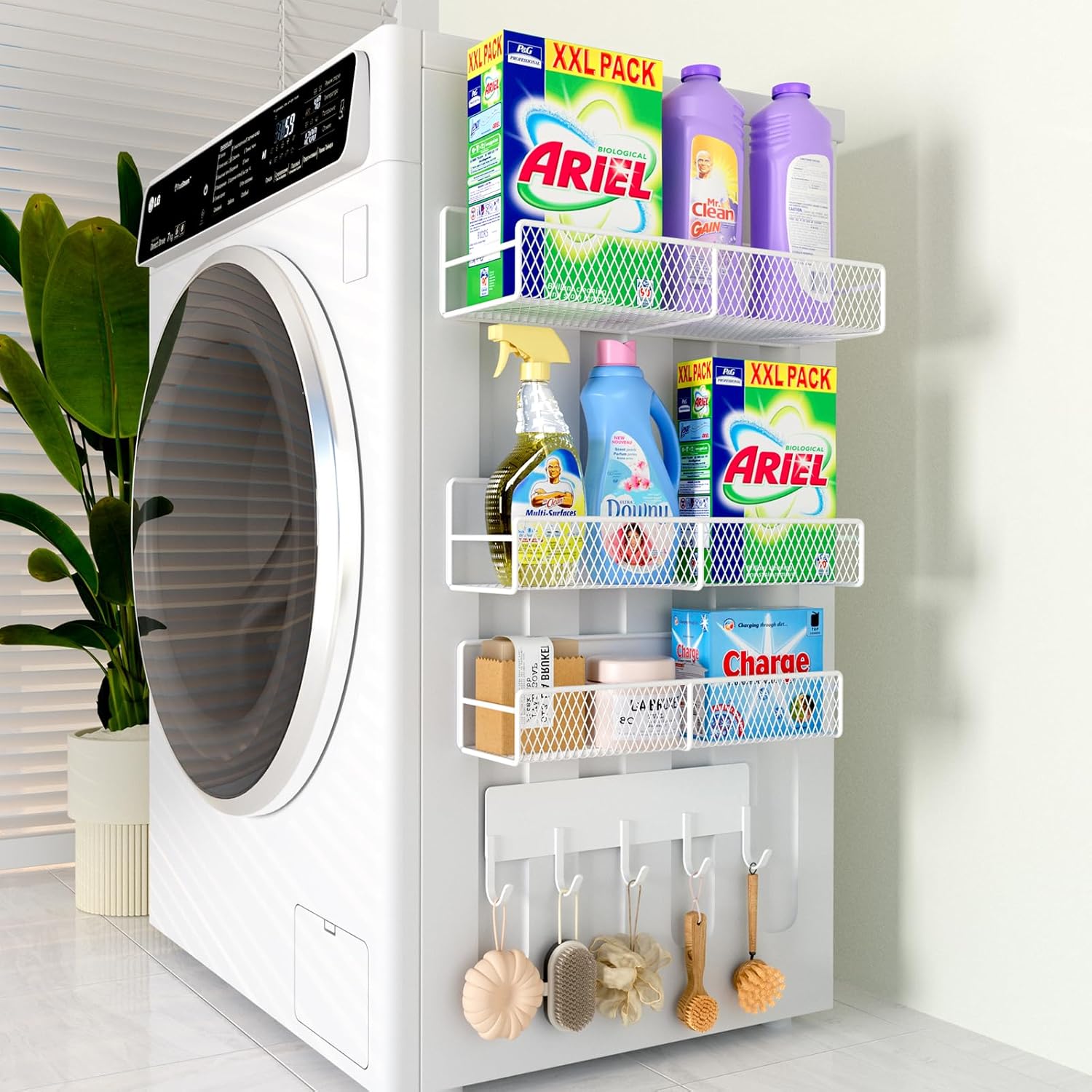 Amazon.com: 4 Pack Magnetic Shelves for Washing Machine, Heavy-Duty ...