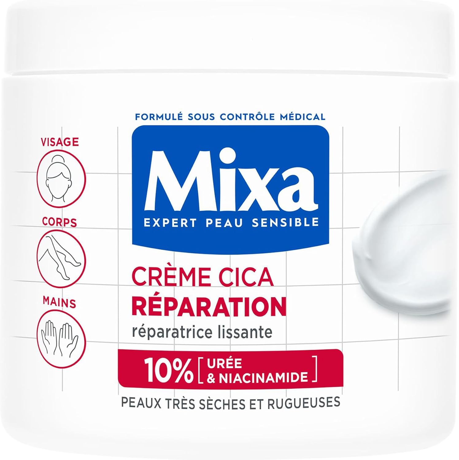Mixa Expert Peau Sensible - Crème Cica Réparation - Réparation Effet ...