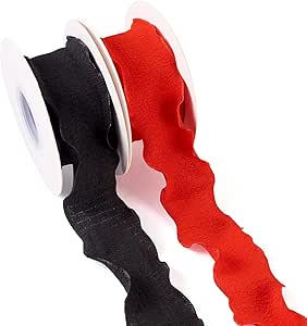 Amazon.com: Beadthoven 20 Yards 1.57 Inch Wide Ruffled Ribbons Soft Red ...