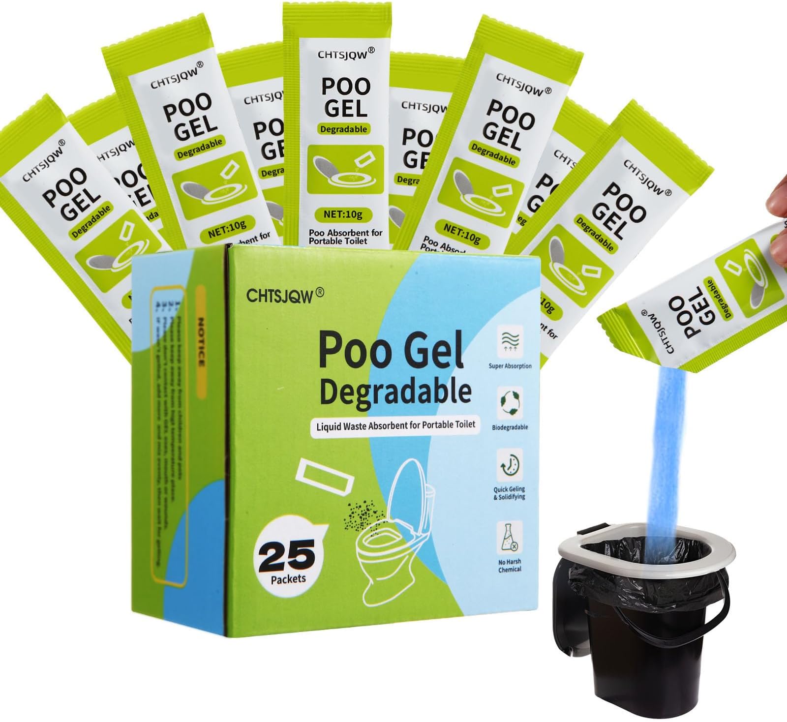 Amazon.com: Sckee 30 Packets Poo Gel for Portable Toilet, Portable ...