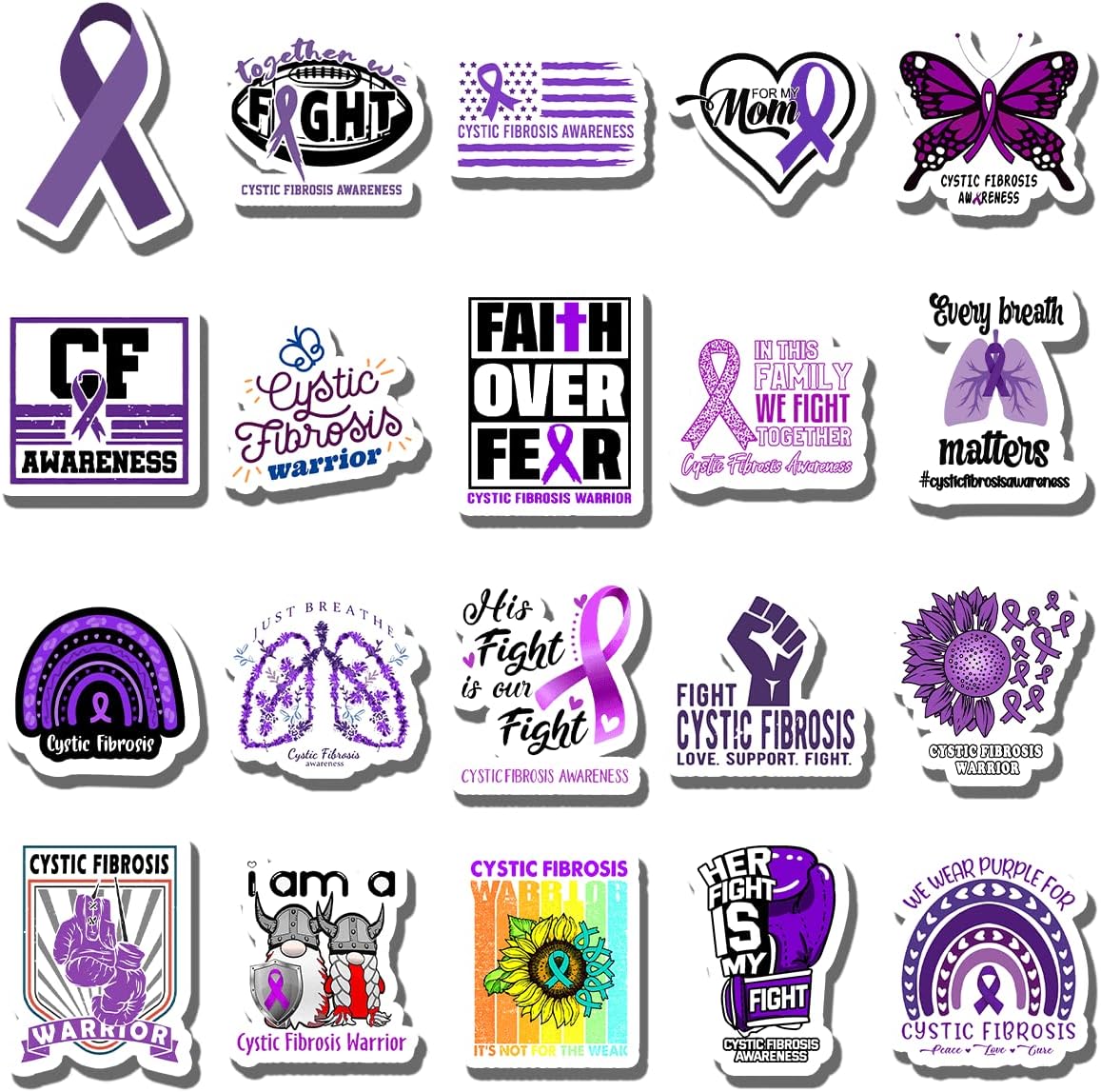 Amazon.com - UNILYLY 20 Pcs Cystic Fibrosis Awareness Ribbon ...