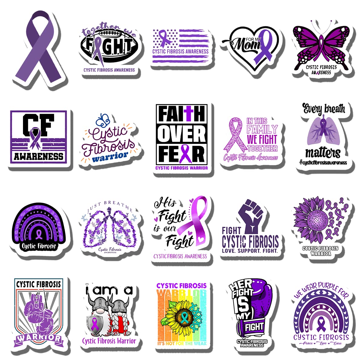 Amazon.com - UNILYLY 20 Pcs Cystic Fibrosis Awareness Ribbon ...