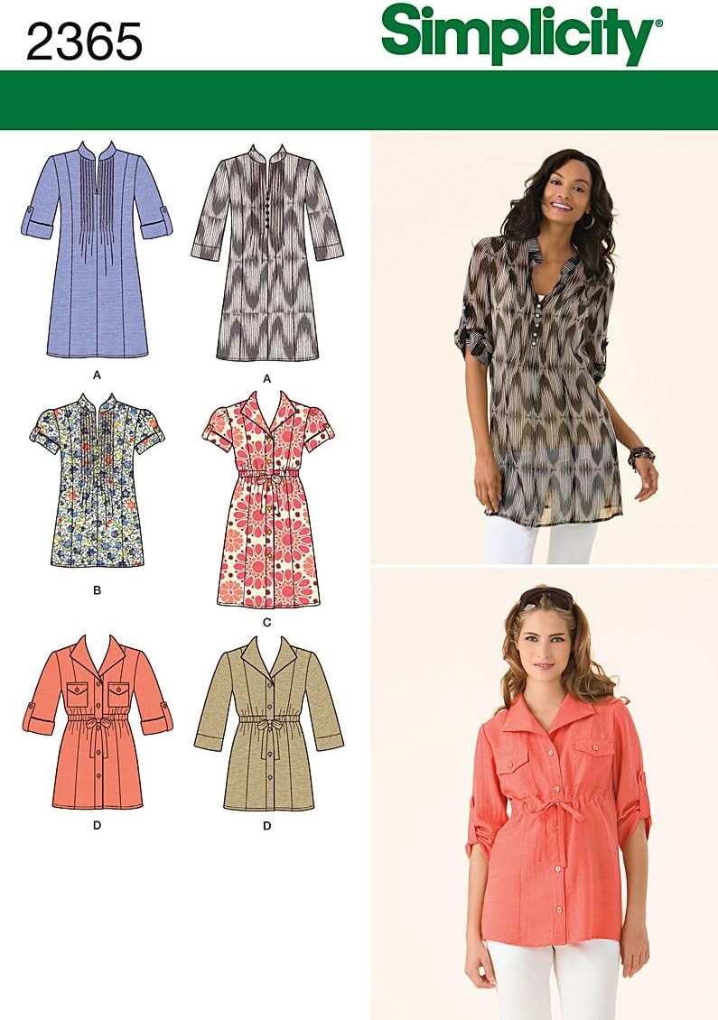 Amazon.com: Simplicity Pattern 2365 Misses Tunic in Two Lengths with ...