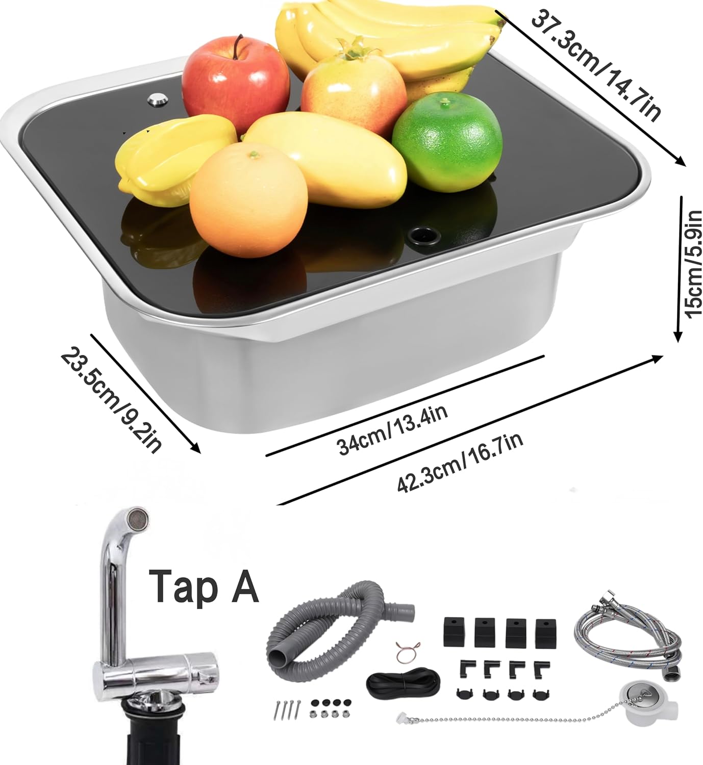 Multi-Purpose Stainless Steel RV Sink with Glass Lid Chile | Ubuy