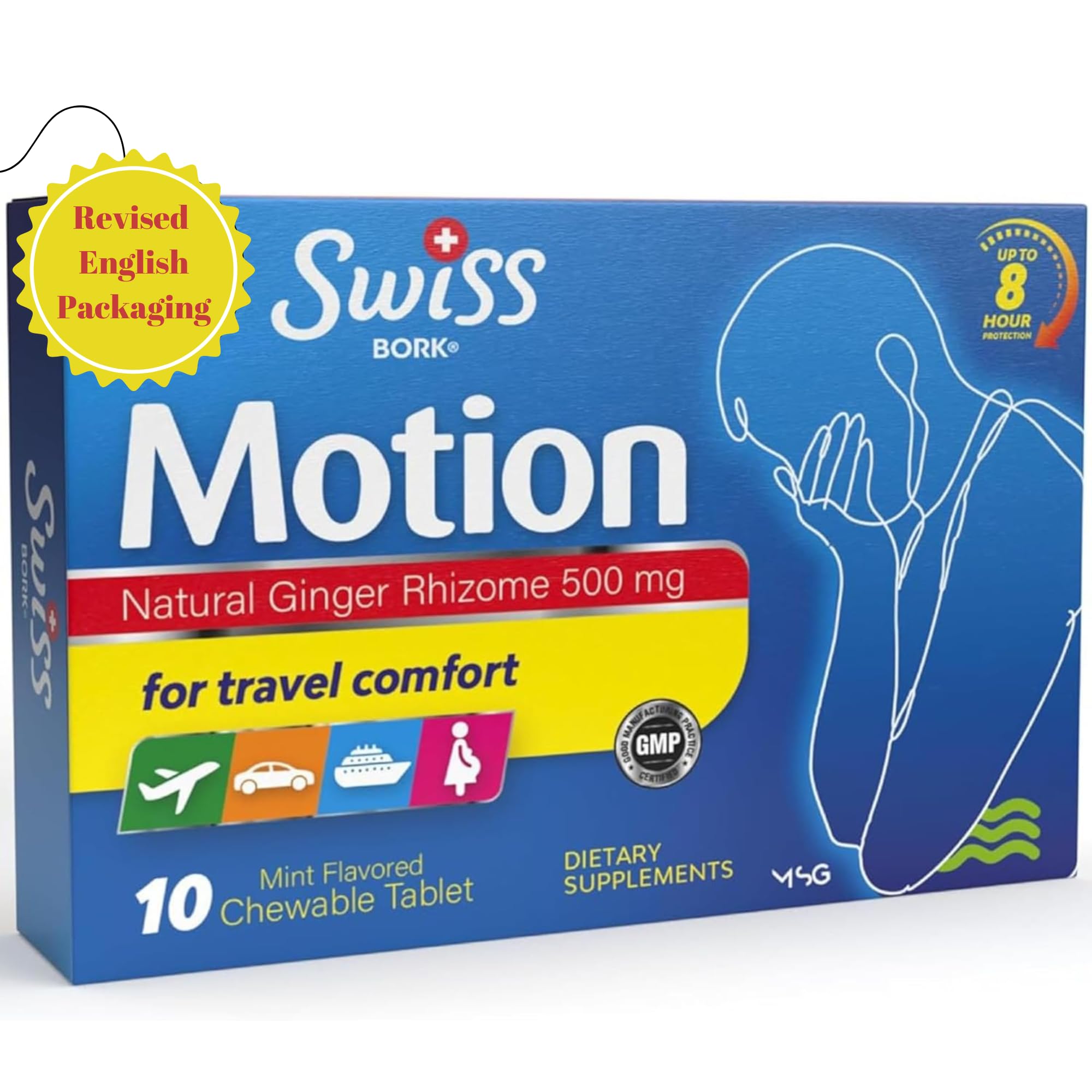 Upgraded 500mg Travel Sickness Tablets (English Packaging) — Ginger ...