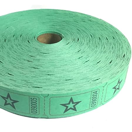 Amazon.com : 2000 Green Smile Single Roll Consecutively Numbered Raffle ...