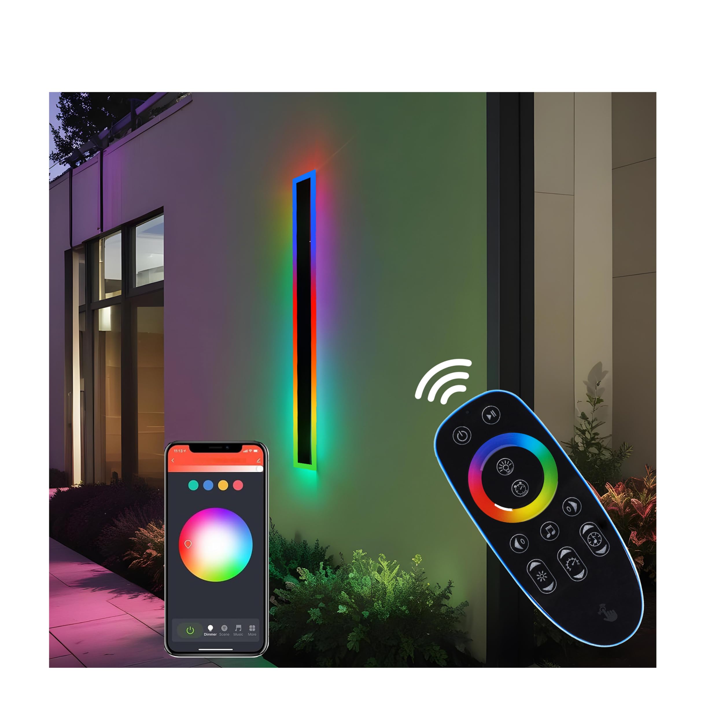 CTRLRS 23.6'' Modern RGB Wall Lights - Waterproof Lighting LED Indoor ...