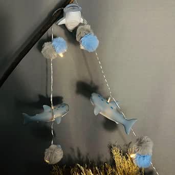 Amazon.com: Shark String Light,Rubber Ocean Sea Animals Figurines Shark ...