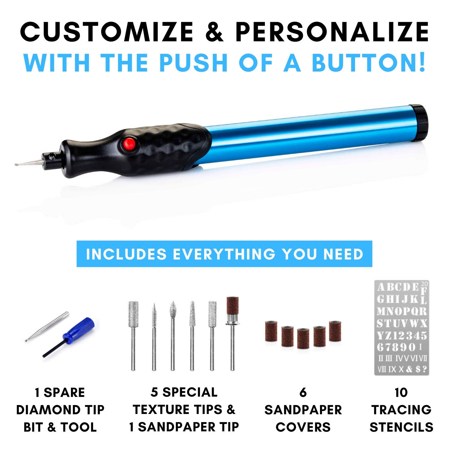 The Original Easy Etcher - Includes 10 Stencils - Portable Precision ...