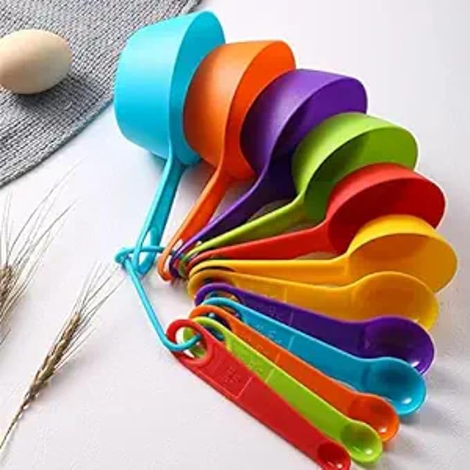 Buy 12PCS Measuring Cups, Colorful Measuring Cups and Spoons Set ...