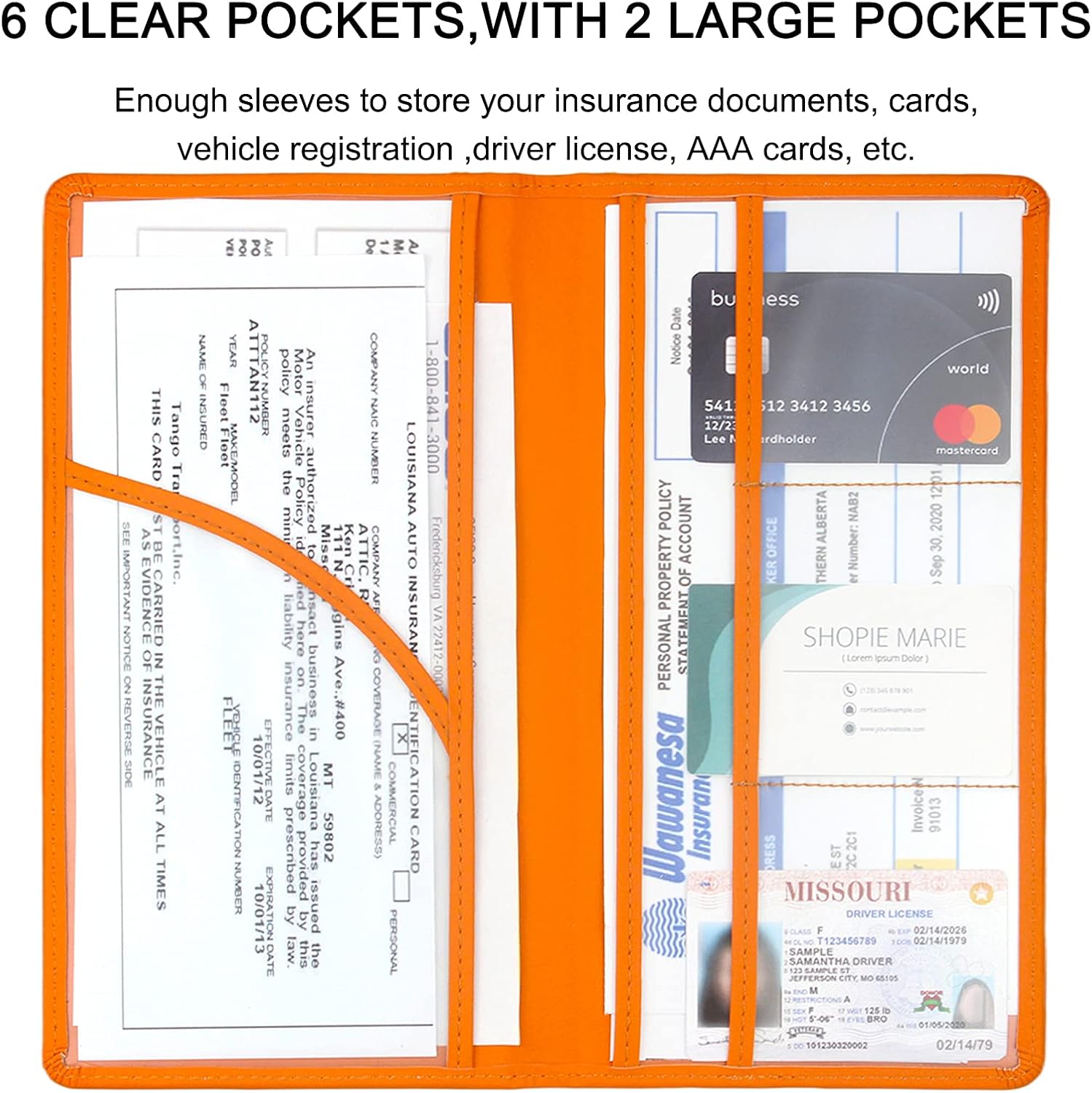 Premium Car Registration & Insurance Card Holder with Magnetic Shut ...