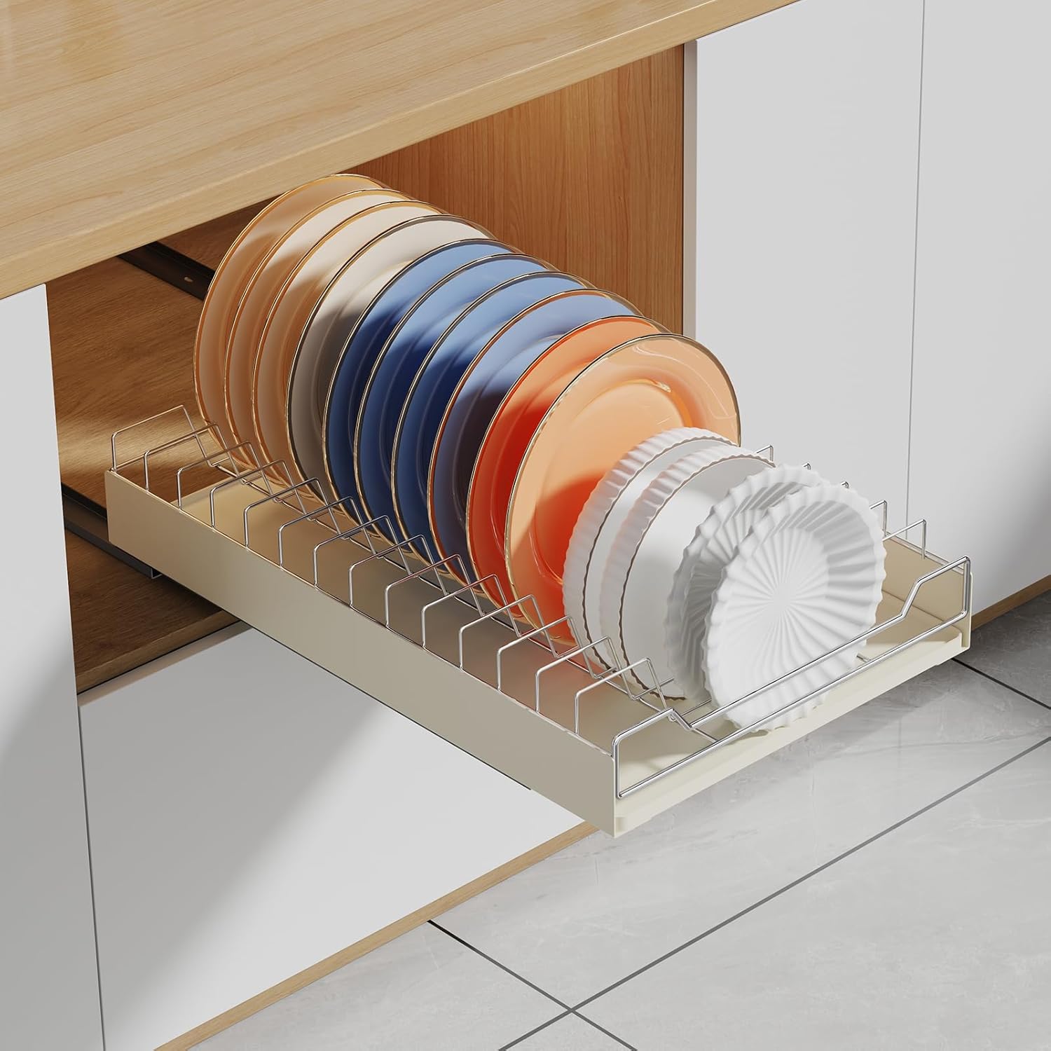 Amazon.com: GarveeHome Pull Out Dish Rack, Metal Slide Out Dish Drying ...