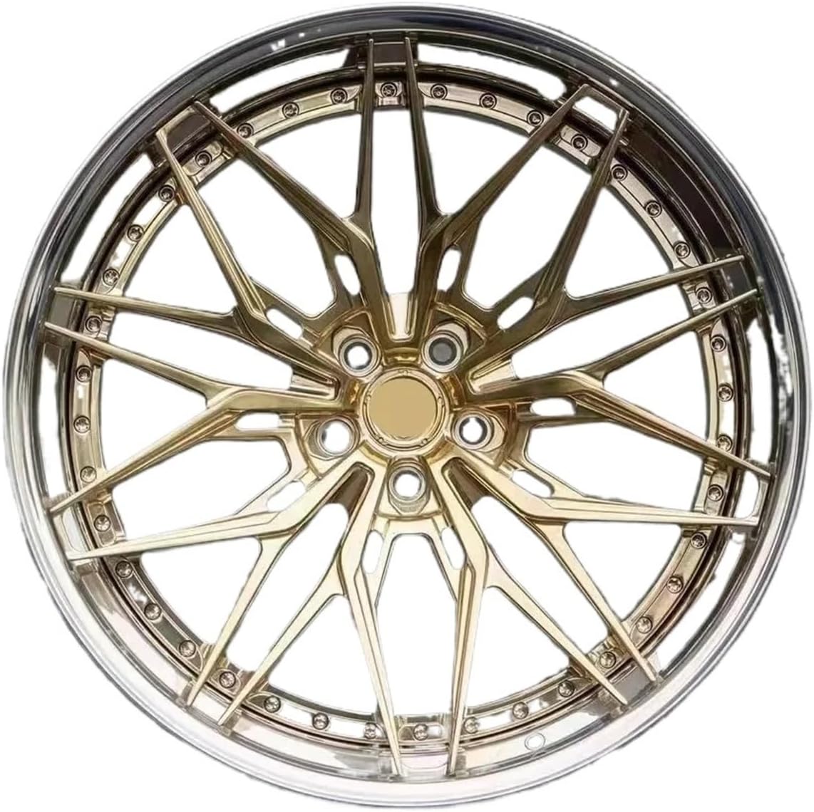 LOHBJCD Racing 5x112 Wheels 19 20 21 Inch 2 Piece Polishing Alloy ...