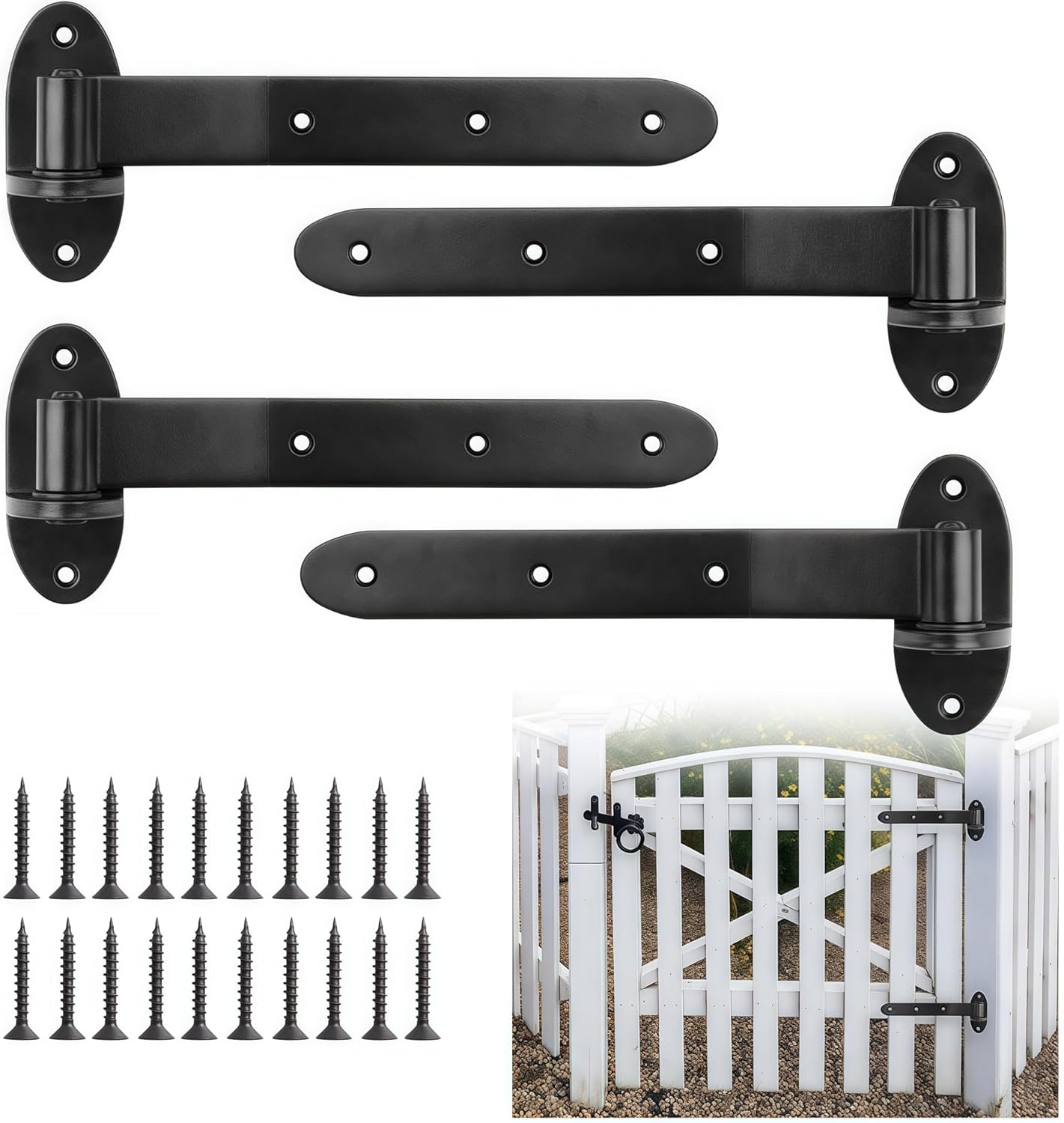 Amazon.com: 12 inches Strap Gate Hinges,Black Heavy Duty Carbon Steel ...