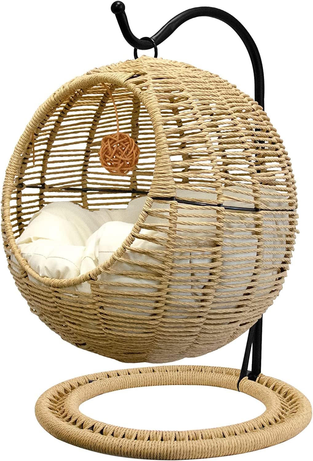 Cat Swing Bed Indoors & Outdoors, Hand Made Wicker Cat Bed with ...
