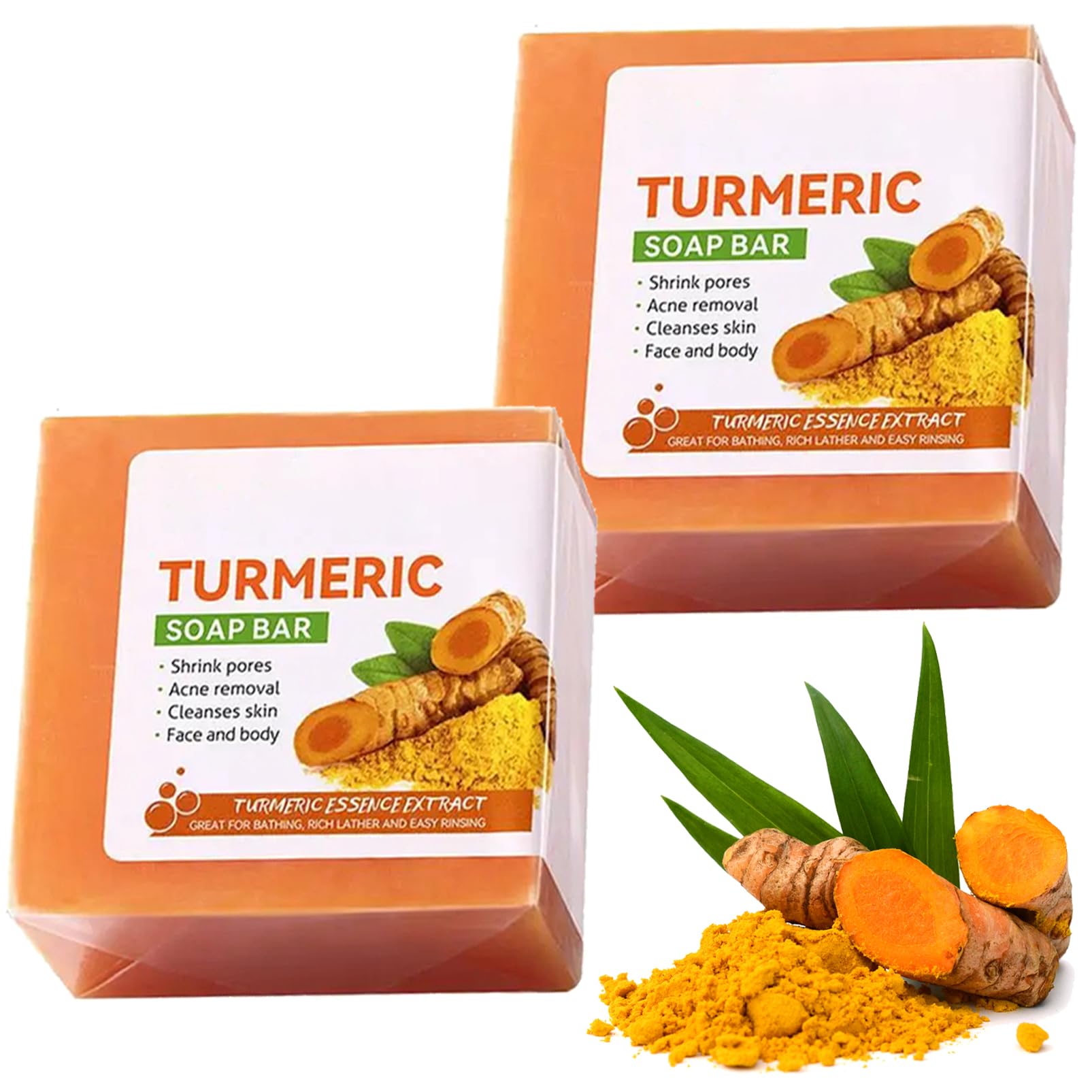 2PCS Turmeric Soap - Turmeric Soap for Acne and Dark Spots - Turmeric ...