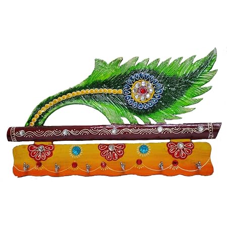 Preeminent Designs Lord Krishna Flute-Morpankh Design Wooden ...