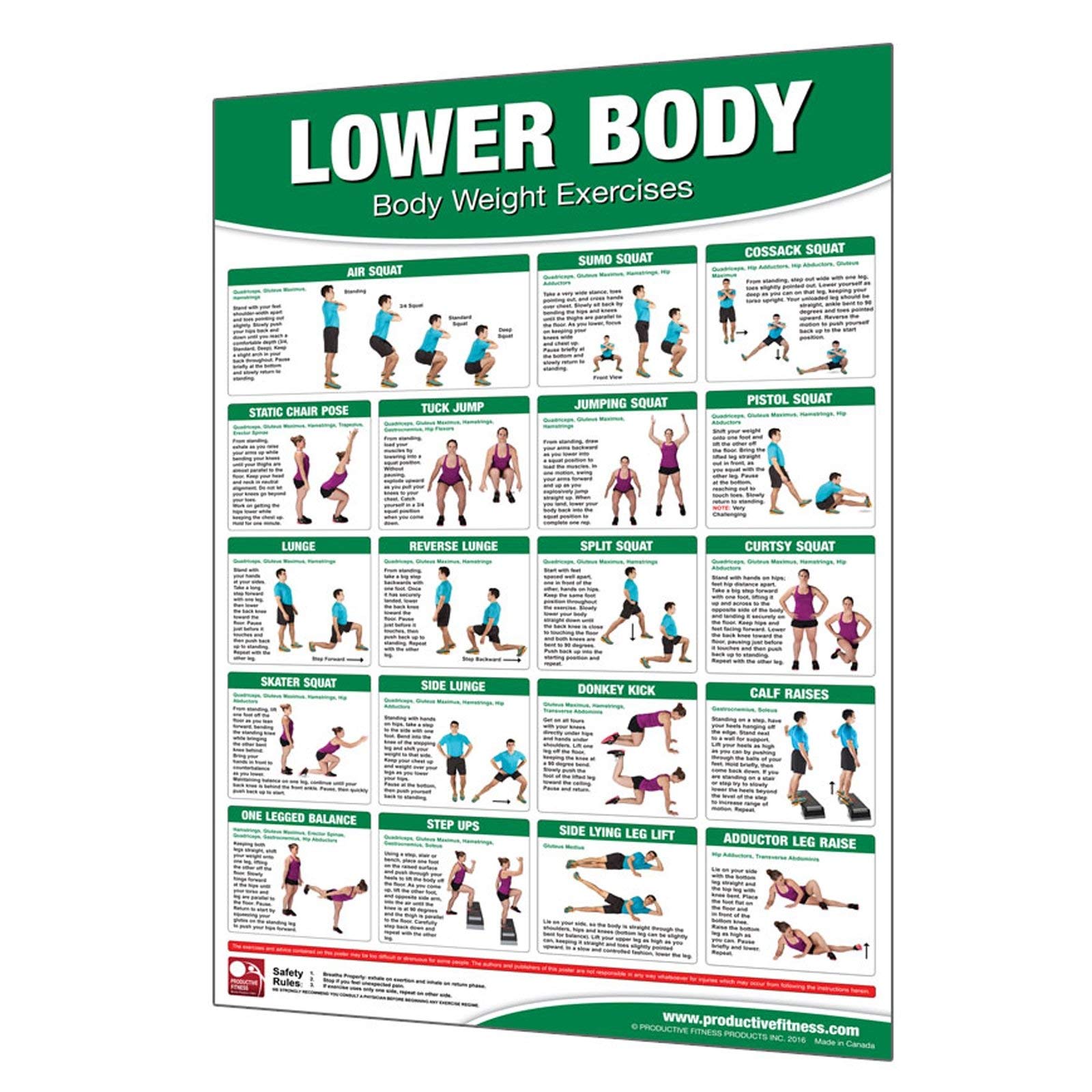 IRON COMPANY Productive Fitness Laminated Fitness Poster - Body Weight ...