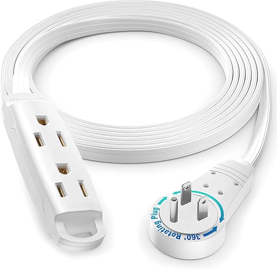 Maximm 360 Degree Rotating Flat Extension Cord 6 FT Multi 3 Outlet ...