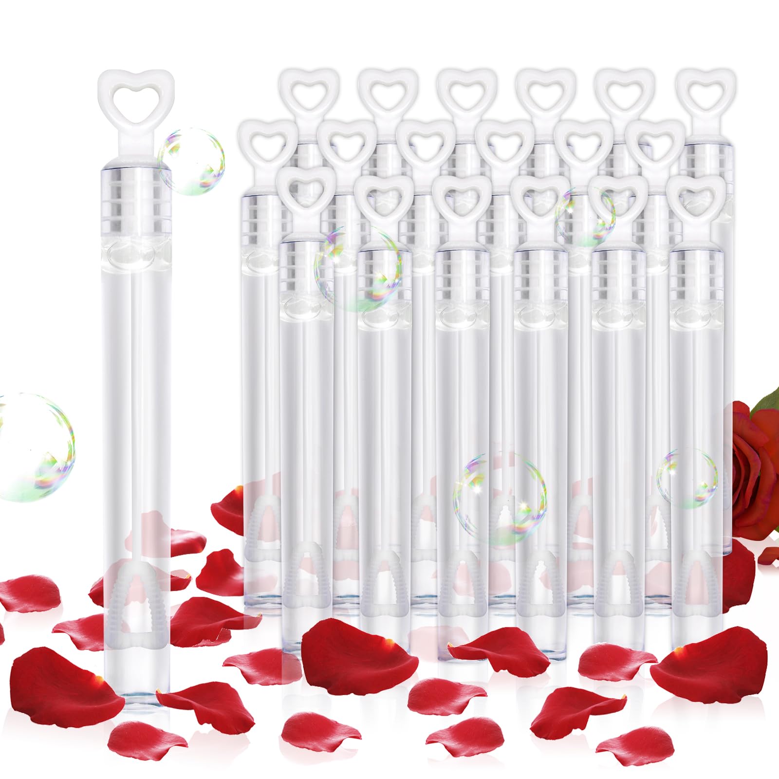 Amazon.com: 48 Pack Bubbles for Wedding Party Favors - Mini White Heart ...