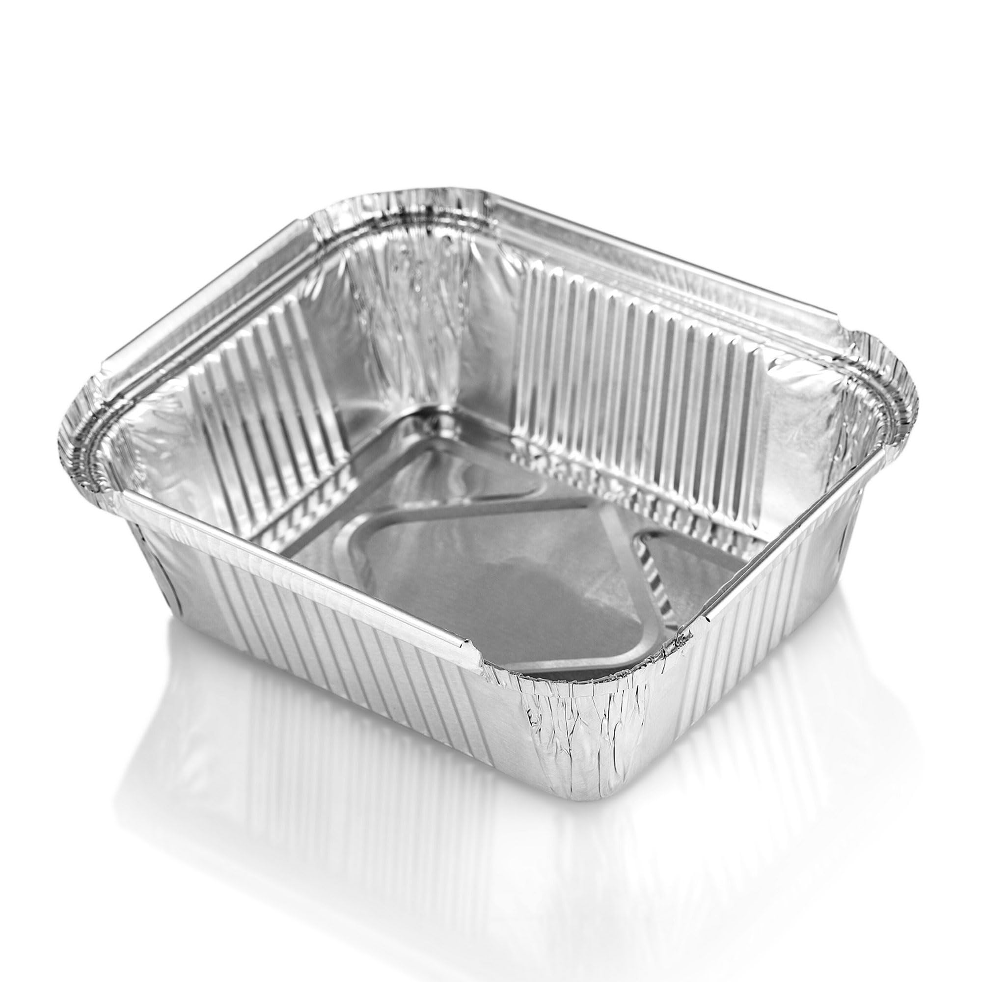 CHEF ROYALE 50 x Aluminium Foil Containers with Lids - Size No 1 - Foil ...