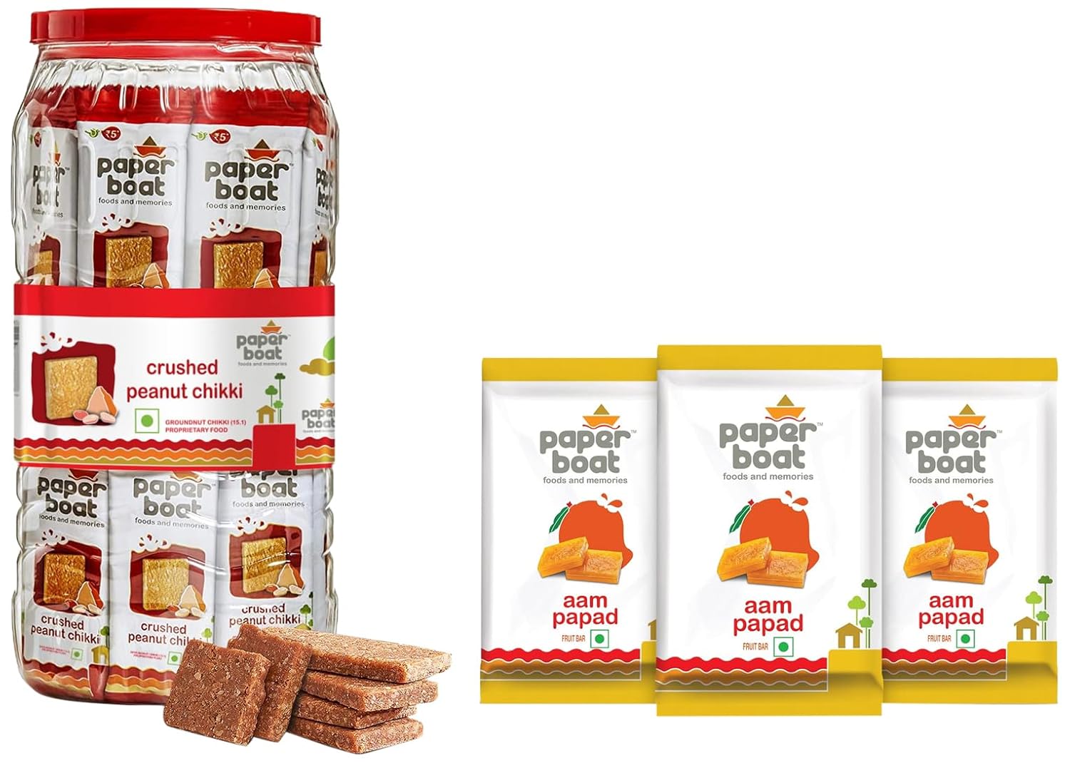 Paper Boat Aam Papad, 100g (Pack of 3) and Paper Boat Crushed Peanut ...