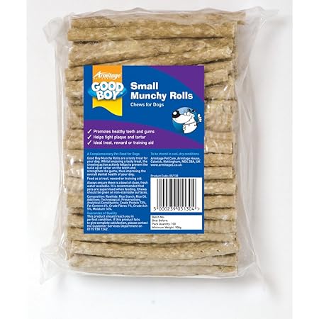 Good Boy Small Natural Rolls, 100 Dog Chews 125mm x 9-10 mm, 900g ...