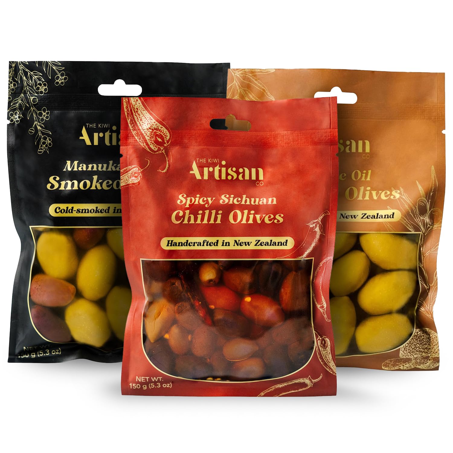 Amazon.com : Kiwi Artisan Flavored Snack Olives Bundle, Whole Green ...
