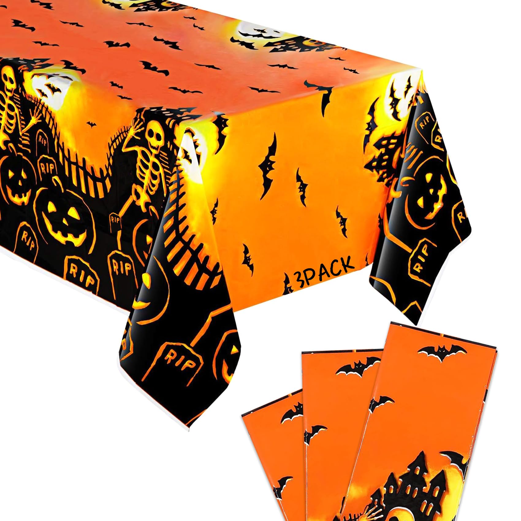 Amazon.com: Reofrey Halloween Tables Cloth Haunted House Tablecover, 3 ...