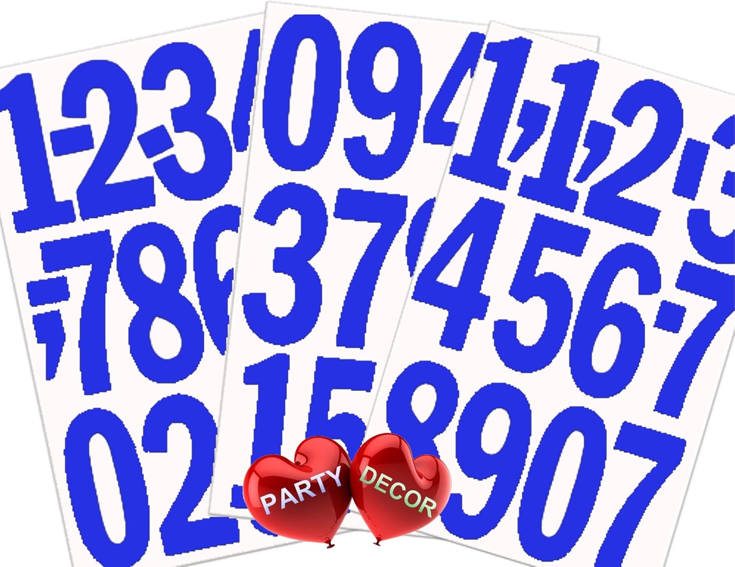 1 x Set of 30 Royal Blue 3" Numbers - Self Adhesive Waterproof Durable ...