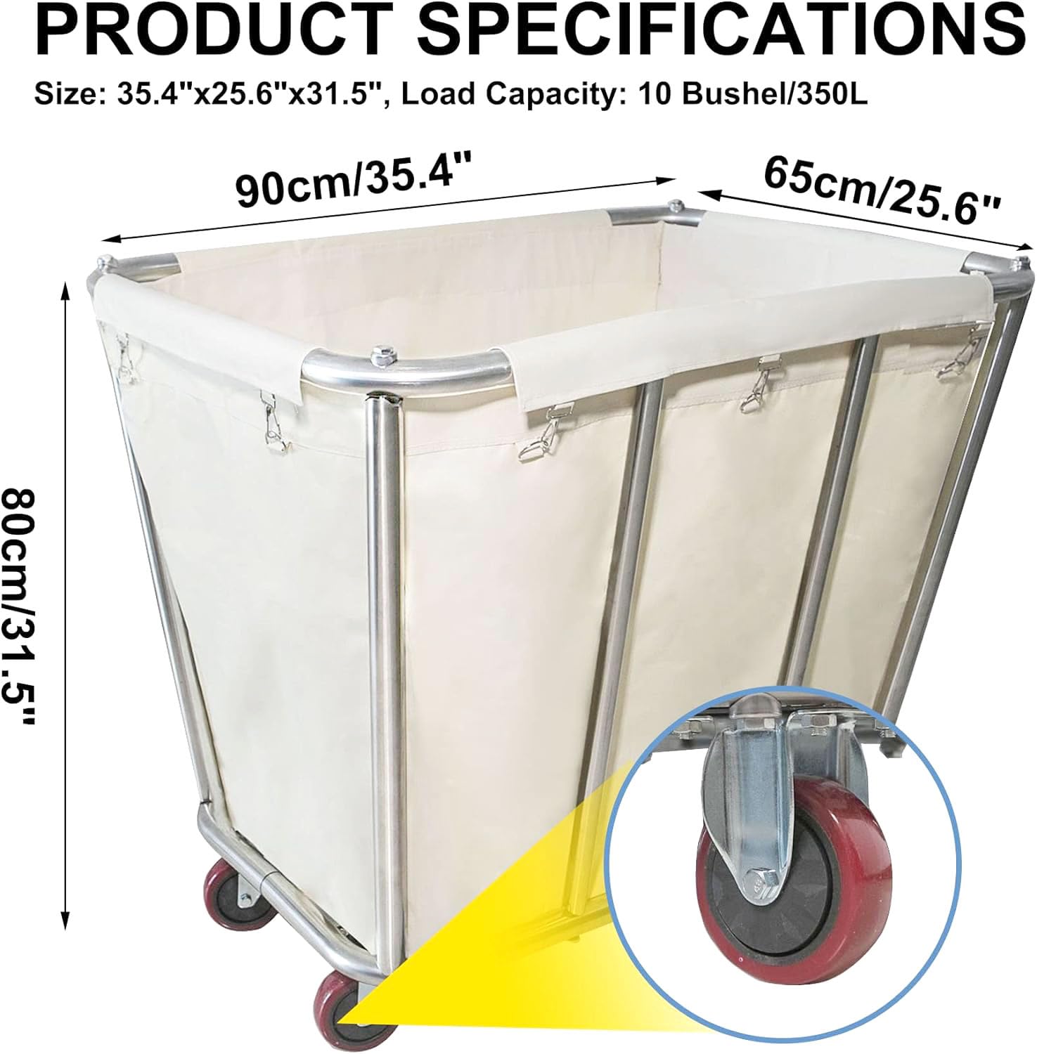 Laundry Cart On Wheels Save $260 U2022 Extra Large Chrome Steel Wire ...