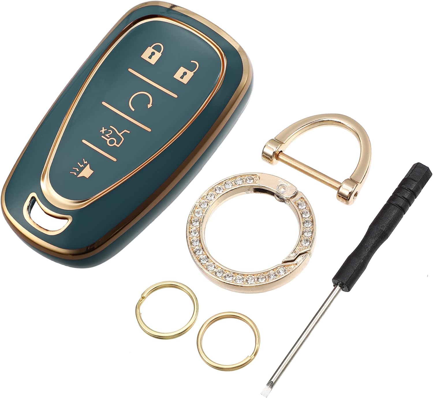 Amazon.com: X AUTOHAUX Car TPU Smart Keyless Entry Remote Control Key ...