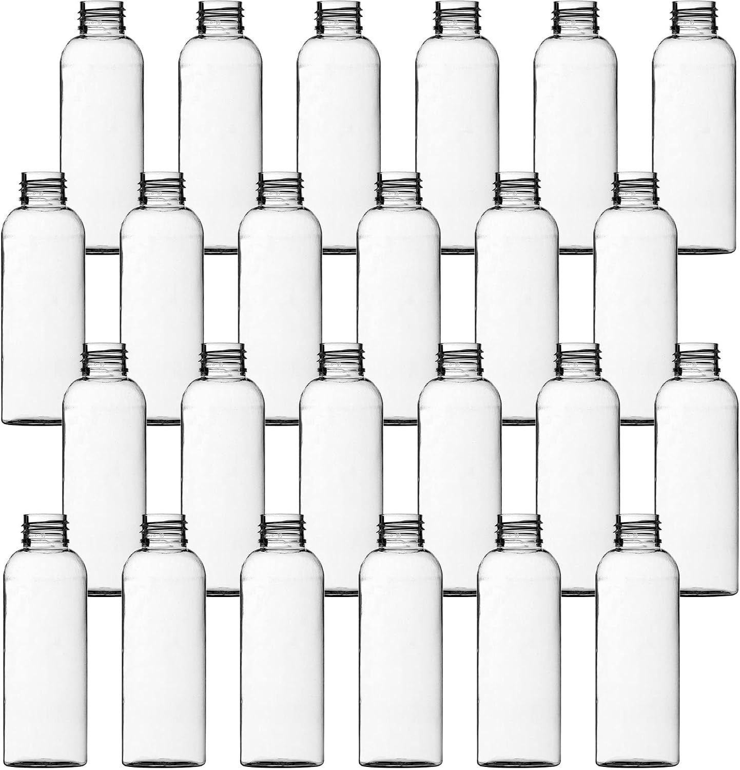 Amazon.com: 4 Oz PET Clear Cosmo Round Bullet Bottles 24-410 Neck ...