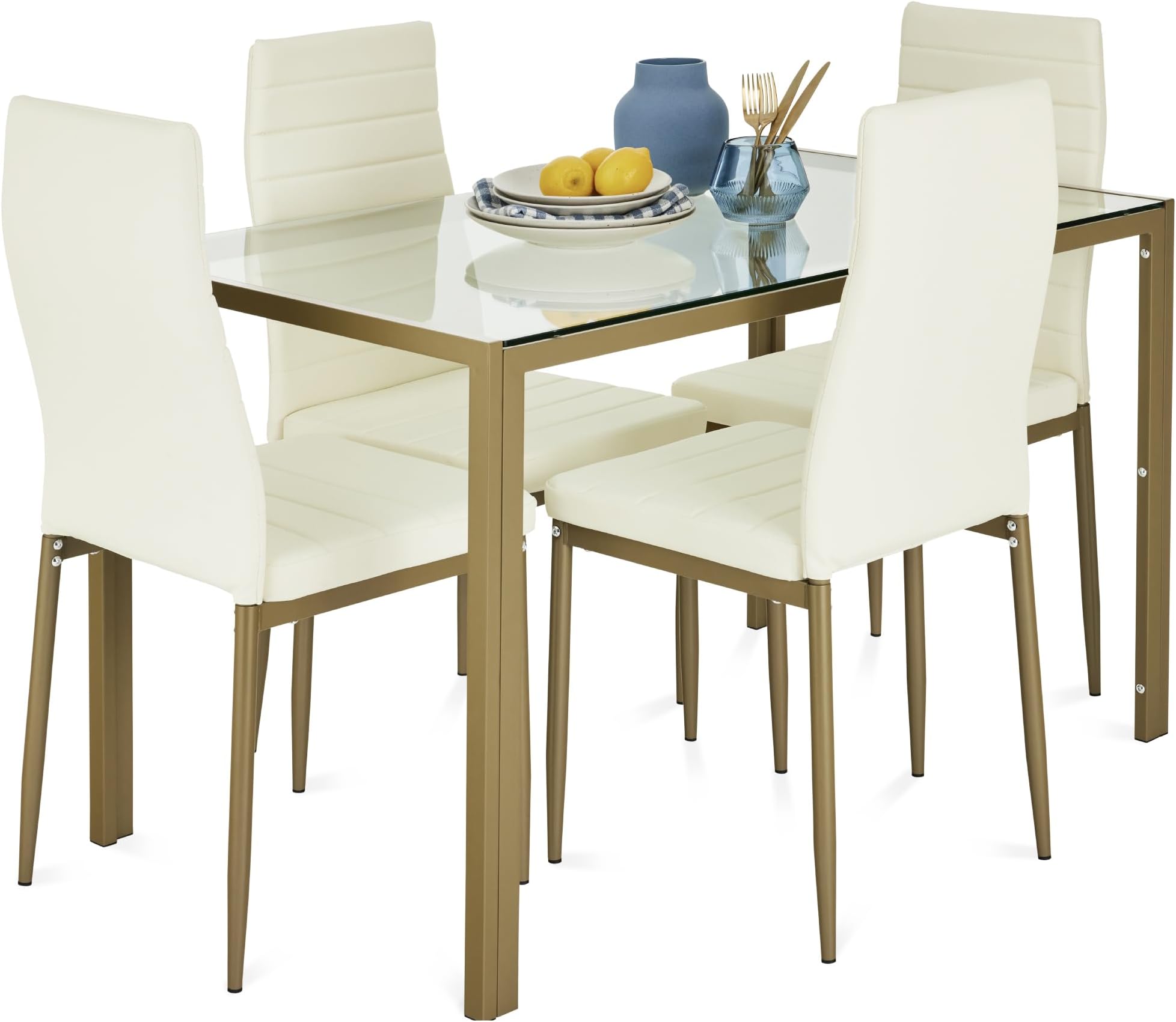 Amazon.com - LUMISOL 5 Piece Dining Table Set, Farmhouse Kitchen Table ...
