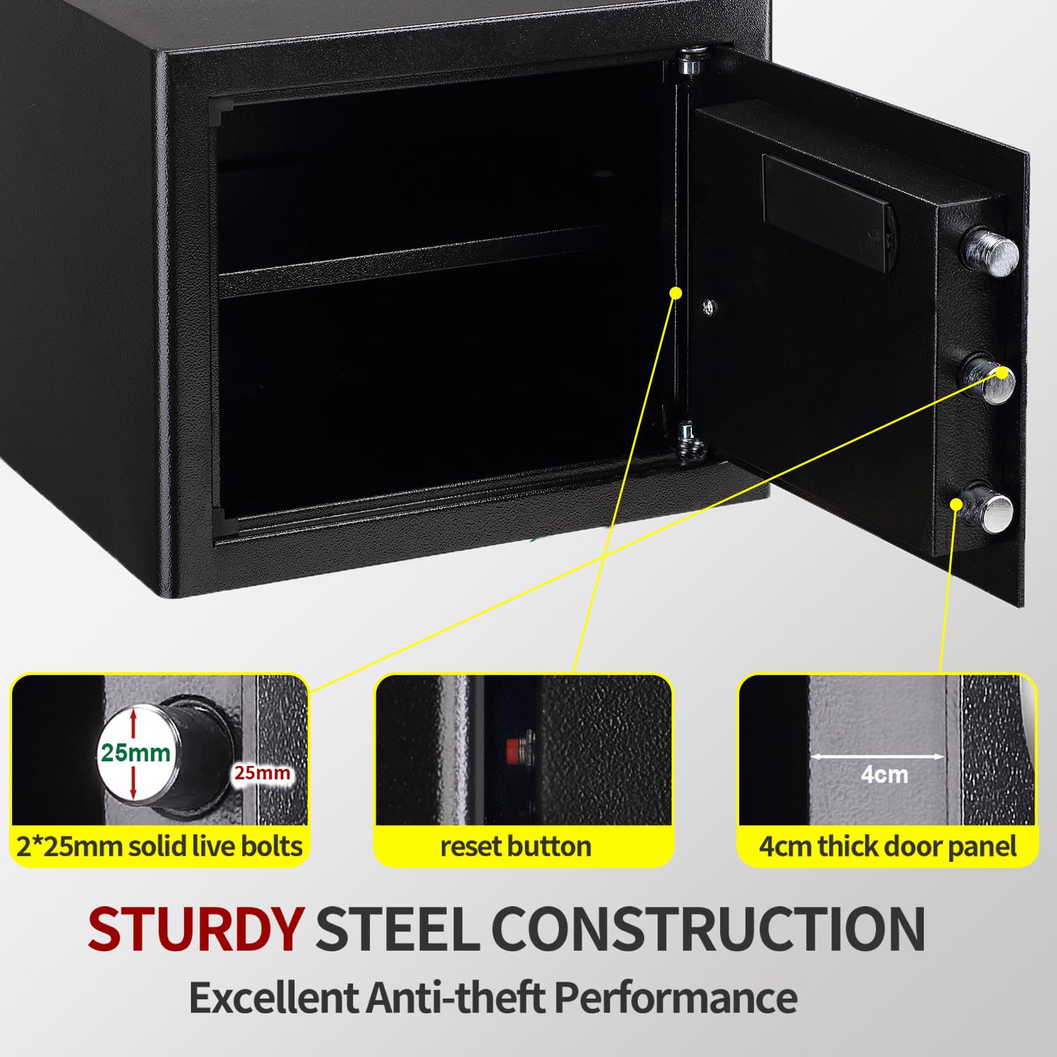 Snapklik.com : RETLLAS Home Safe Fireproof Waterproof,Fireproof Safe