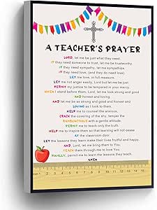 Amazon.com: A Teacher'S Prayer Canvas Print Catholic Wall Art Poster ...