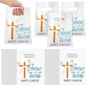 Amazon.com: Kolldenn 100 Pcs Easter Treat Bags Bulk Religious Jesus Is ...