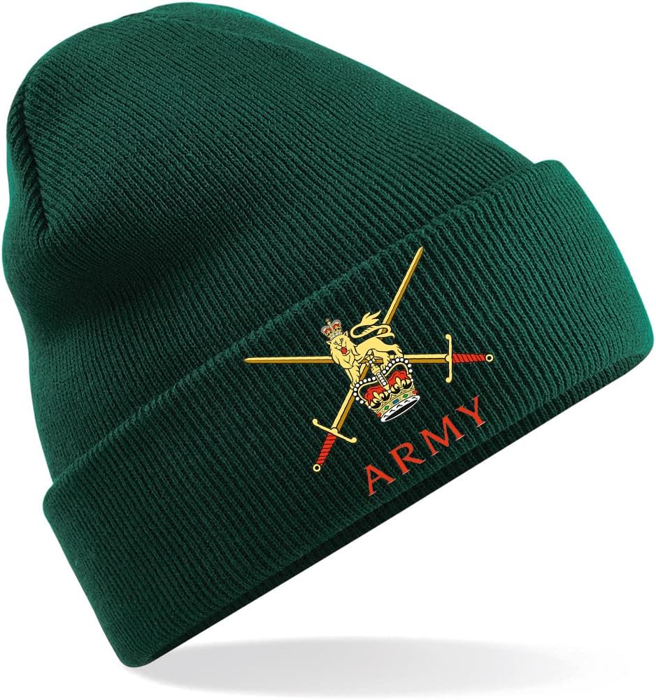 PSave British Army Insignia Mens Premium Embroidered Beanie Hat, Bob ...
