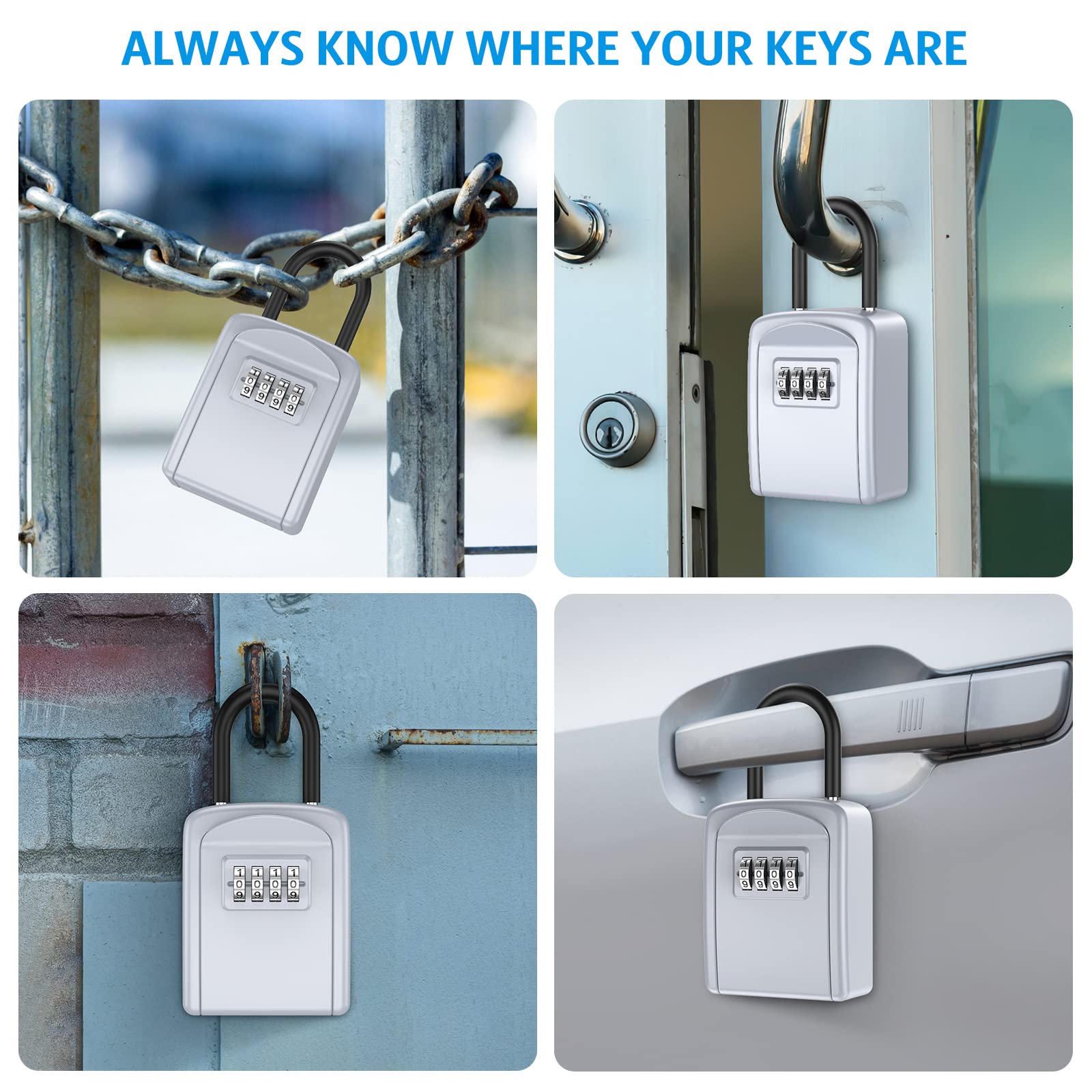 Snapklik.com : AMIR Key Lock Box, Wall Mounted Key Safe Box ...