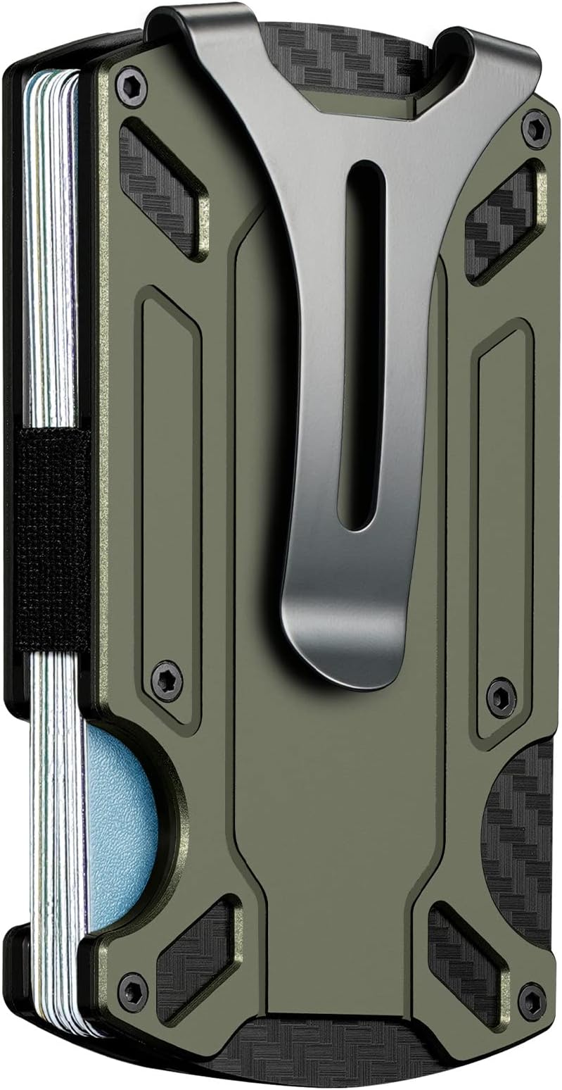Amazon.com: furid Minimalist Tactical Wallet for Men, Metal Money Clip ...
