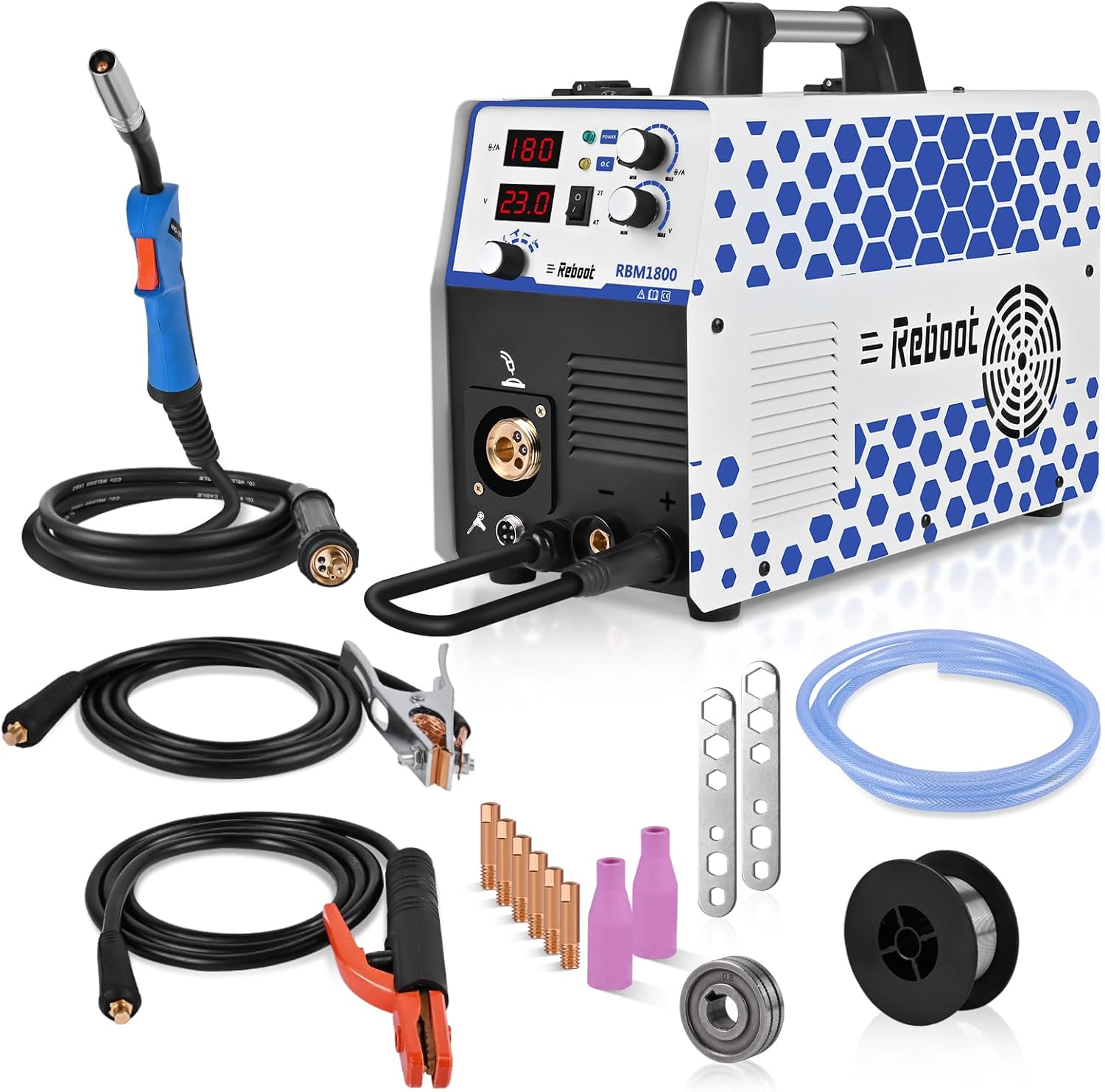 Reboot MIG Welder Machine 180A 230V Multiprocess Welder,Flux MIG Gas ...