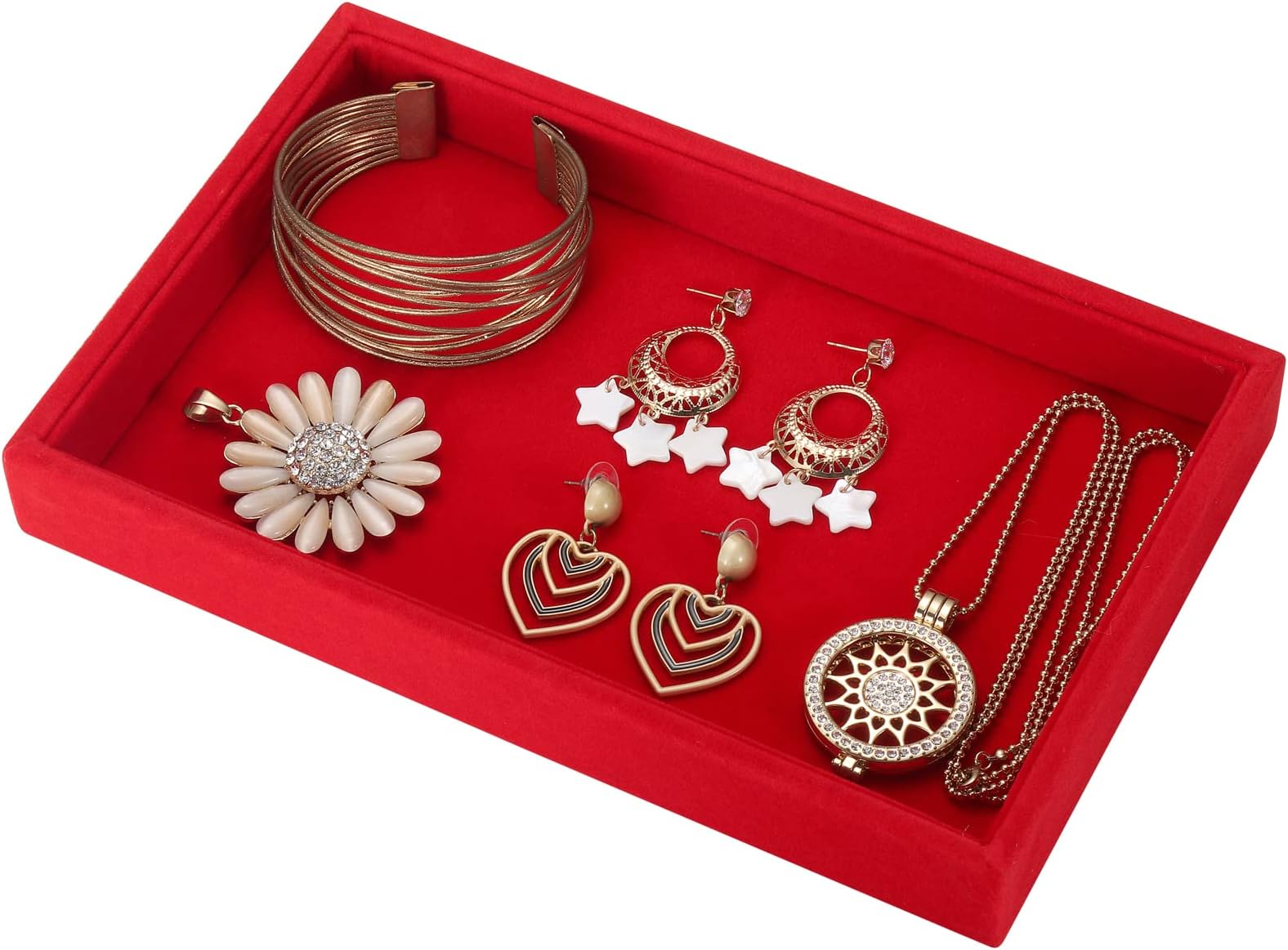 Amazon.com: FindingKing Red Velvet Jewelry Chain Display Pad Showcase ...