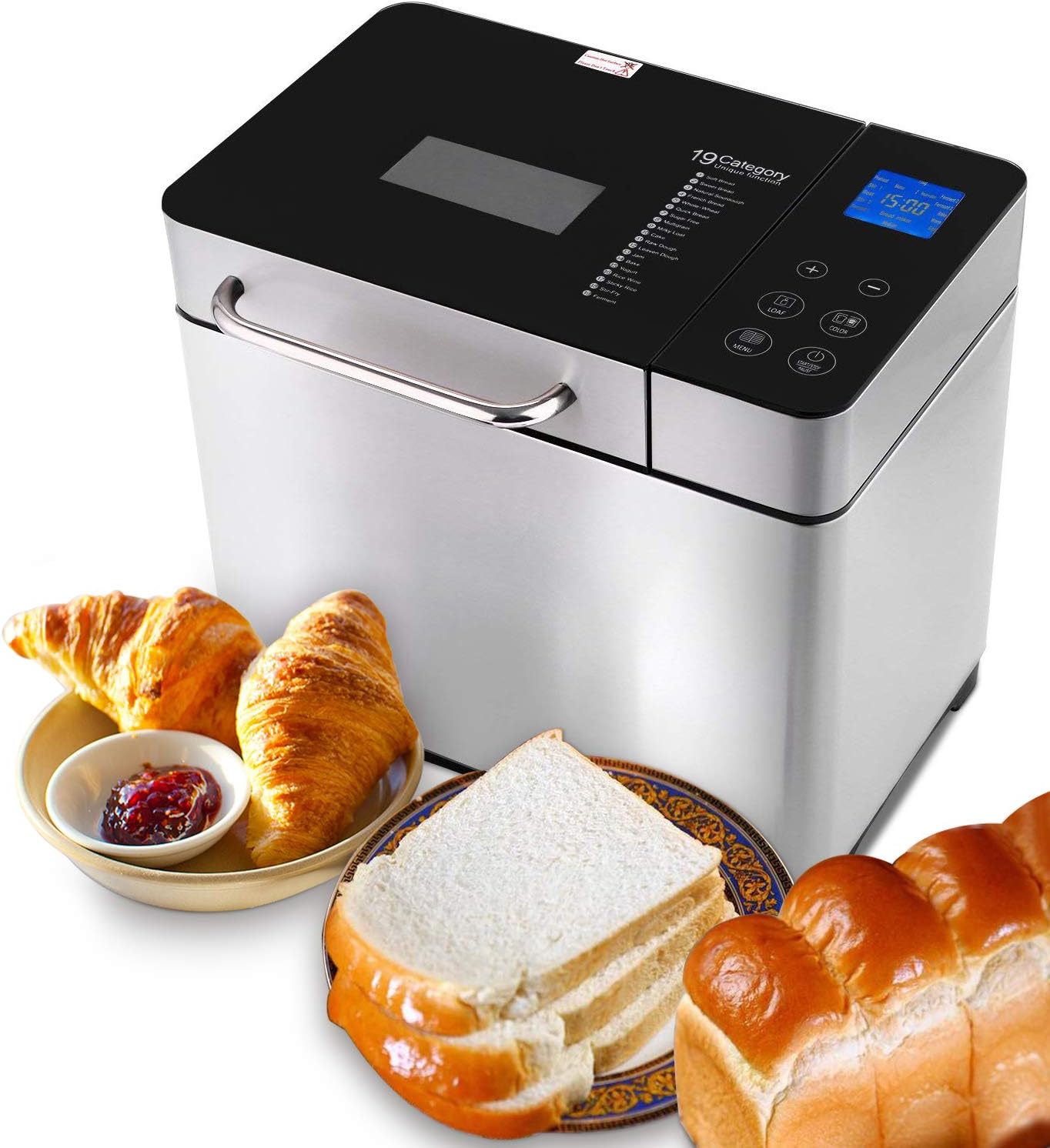 Amazon.de: Meykey Brotbackautomat Backmeister Brotbackmaschine mit 19 ...