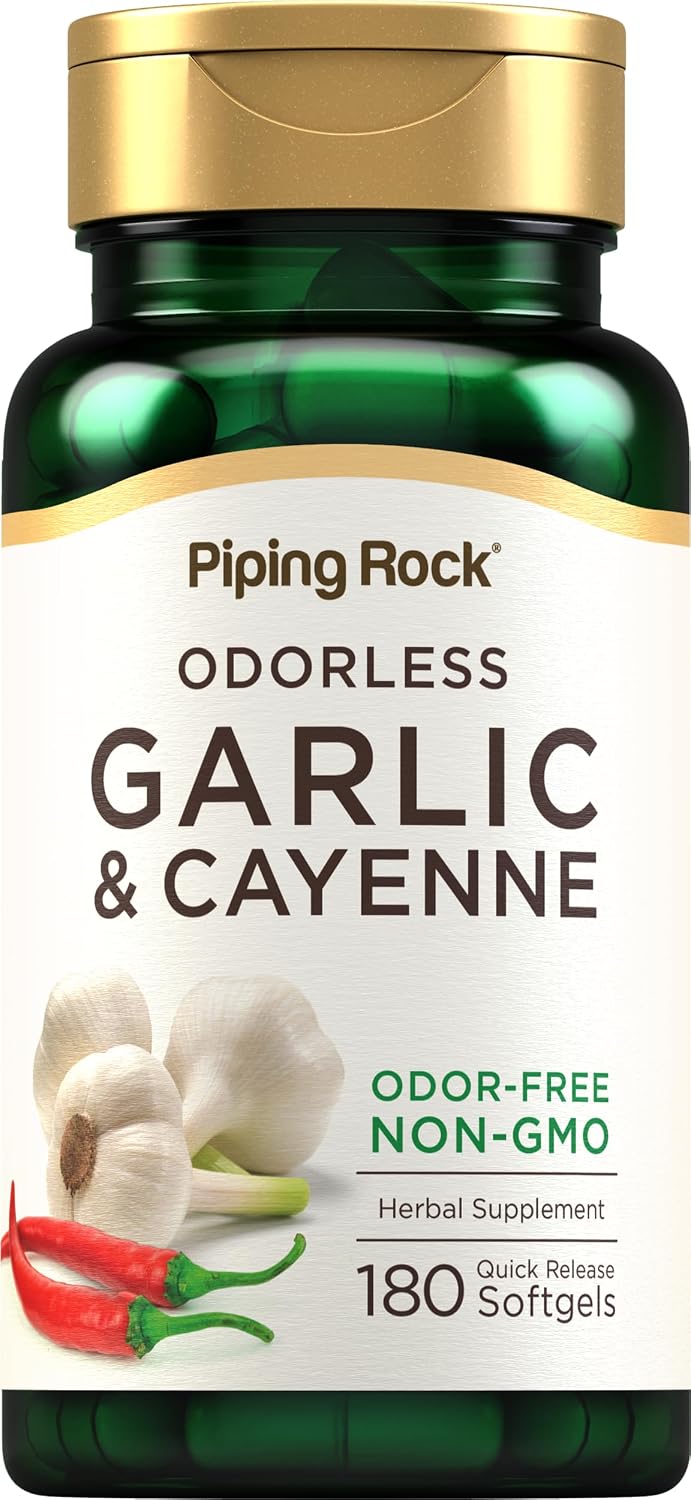 Amazon.com: Piping Rock Odorless Garlic Softgels | 180 Softgels ...