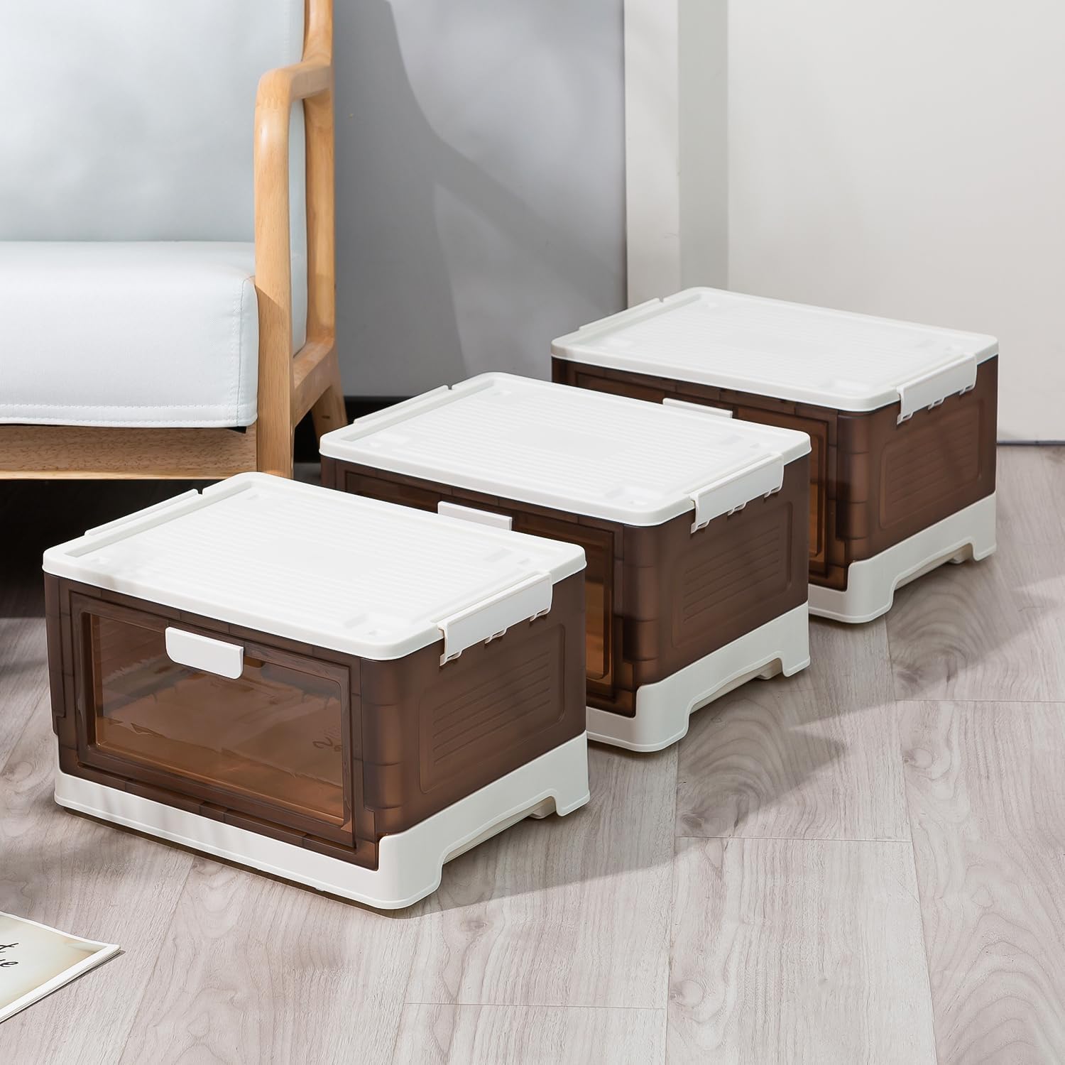 Amazon.com - Sooyee 3 Pack Storage Bin with Lid Plastic Bins for ...