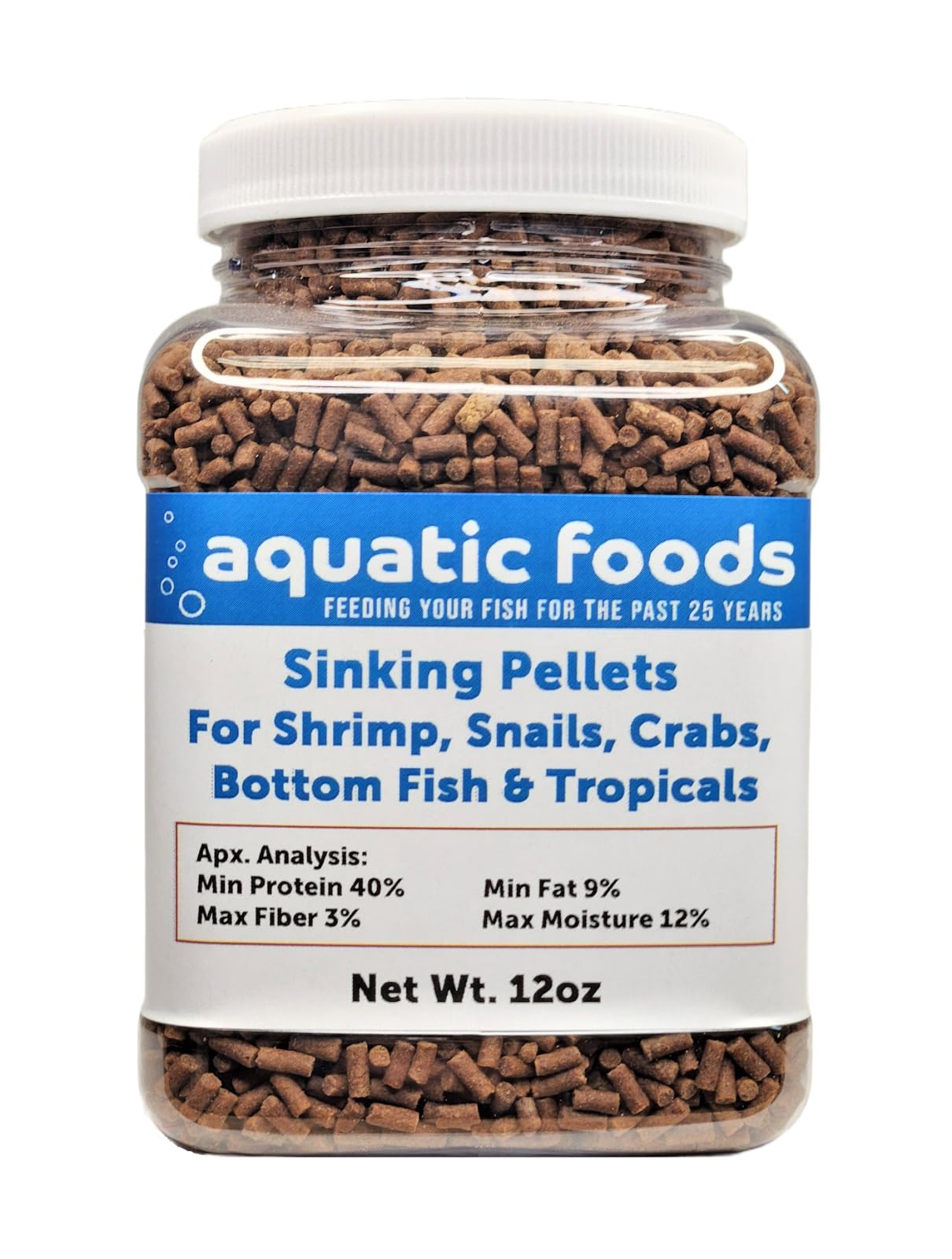 Amazon.com : Aquatic Foods Inc. Shrimp Pellets, 40% Protein Sinking ...