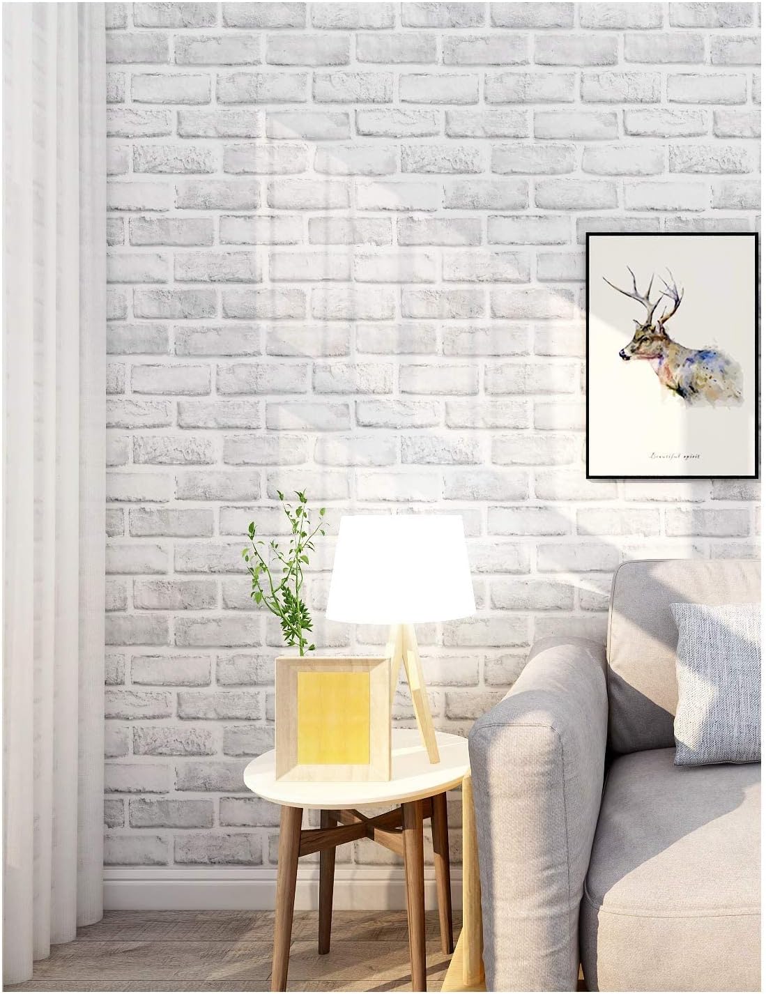 Akywall White Brick Wallpaper Peel and Stick Self-Adhesive 6 Meters ...