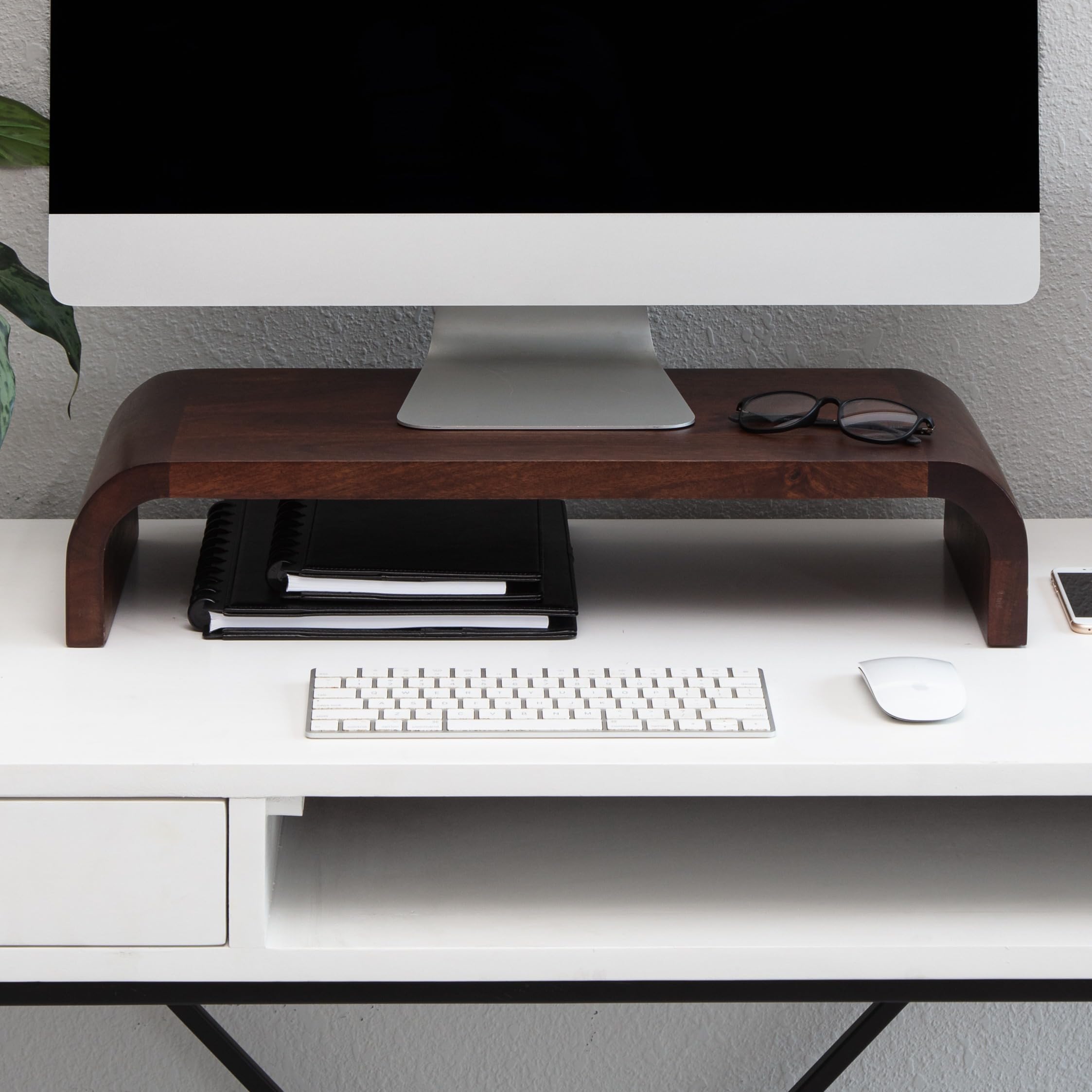 Amazon.com: Anji Mountain Wood Monitor Stand Riser Desk Desktop ...